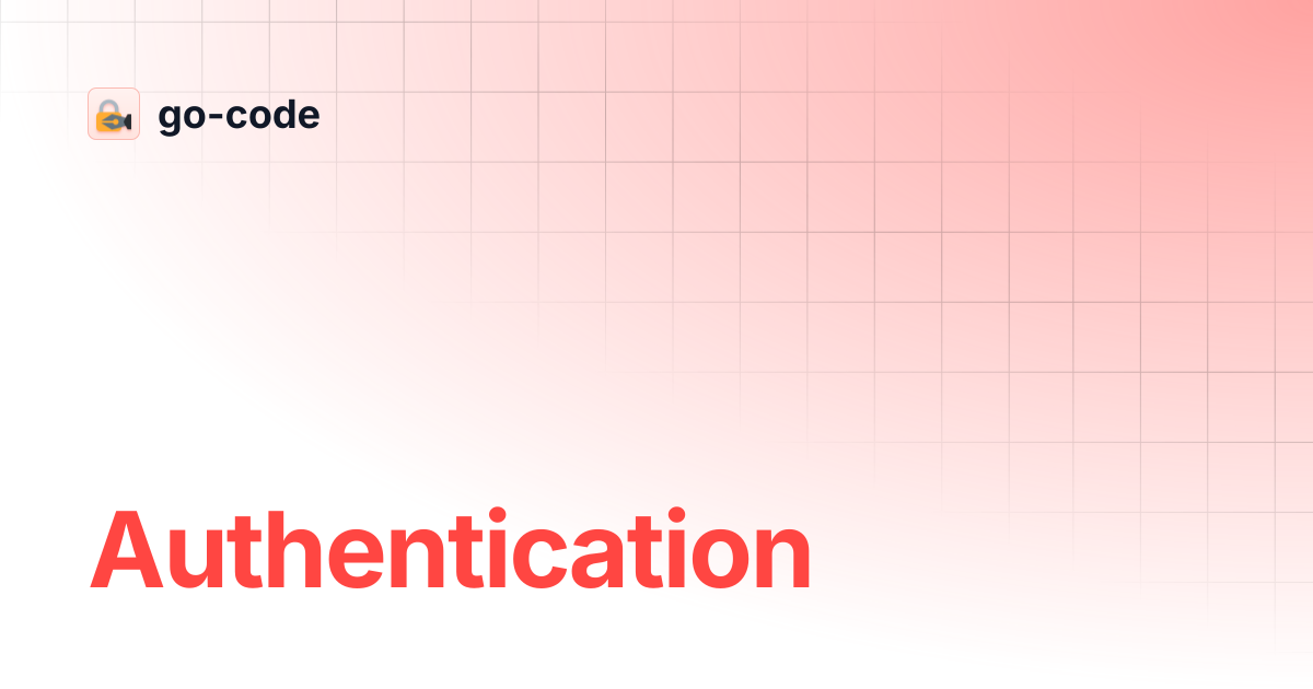 Authentication | go-code
